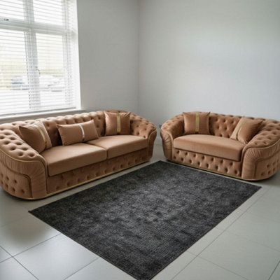 Ambassador 2+3 Sofa Set - Chesterfield Toronto with Silver Trim Sofa ...