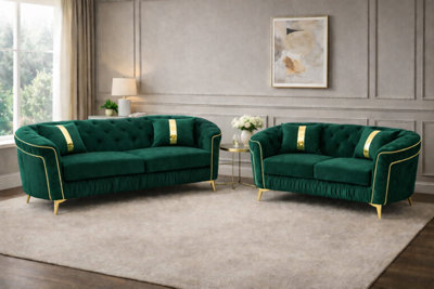 Ambassador Panel Sofa Luxury Design With Metal Trim Accents - Add ...