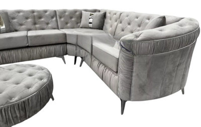 Ambassador Panel Sofa Luxury Design With Metal Trim Accents - Add ...