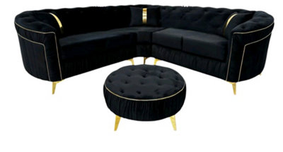 Ambassador Panel Sofa Luxury Design With Metal Trim Accents - Add ...