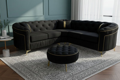 Ambassador Panel Sofa Luxury Design With Metal Trim Accents - Add ...