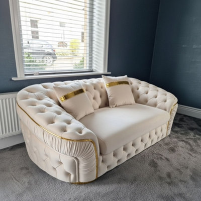 Ambassador Sofa Chesterfield Toronto Metal Trim Fabric - Frill Design ...