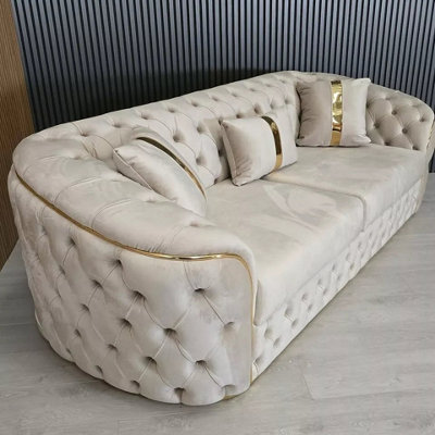 Ambassador Sofa Chesterfield Toronto Metal Trim Fabric - Frill Design ...