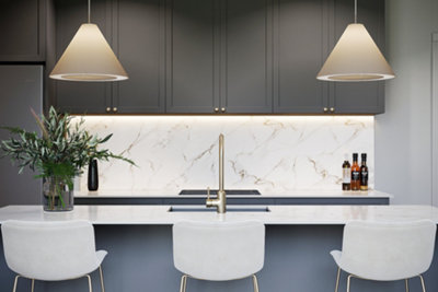 Amber Marble 2000mm x 610mm x 12mm Compact Laminate Worktop Modern ...
