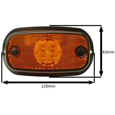 Amber / Orange LED Side Marker Light Trailer Caravan Van 12V or 24V ...