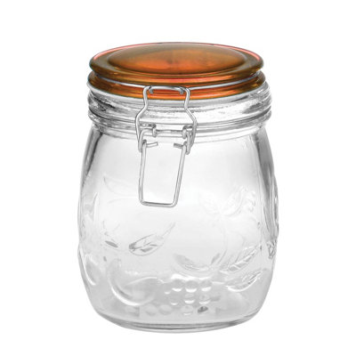 Amber Plastic Lid Deli Jar - 700ml