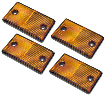 Amber Rectangular Side Reflector Pack of 4 Trailer Fence Gate Post TR068