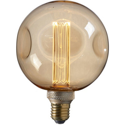 Amber Tinted Dimple Glass E27 LED Lamp - 2.5W Light Bulb 120 Lumens ...