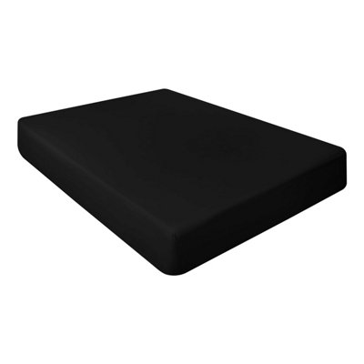 Ameha Black Fitted Sheet 40cm Extra Deep Pocket Bed Sheets Super King ...