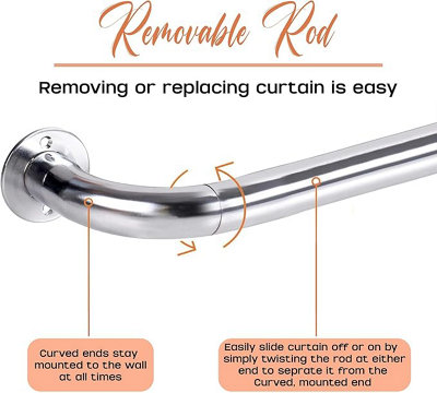Ameha Blackout Extendable Metal Curtain Pole 28mm Extra Long & Durable ...