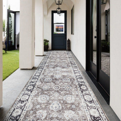 Ameha Cashmere Runner Extra Large Area Rug Vintage style Non-Slip Anti ...