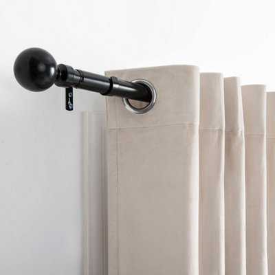 Ameha Curtain Metal Pole Extendable Curtain Rod,60mm Finials, Ring ...
