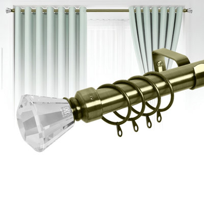 Ameha Curtain Pole Sapphire Crystal Finials Durable Extendable Metal ...
