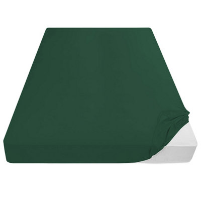 Ameha Emerald Green Fitted Sheet 40cm Extra Deep Pocket Bed Sheets ...
