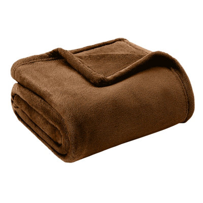Ameha Fleece Plain Throw Blanket, Lightweight & Reversible Throw for ...