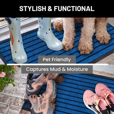 AMEHA HEAVY DUTY INDOOR & OUTDOOR PVC RUBBER MAT, NON-SLIP ABSORBENT ...