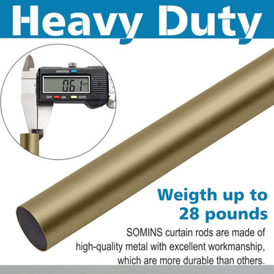Ameha Metal Lamp Extendable Curtain Pole Adjustable Curtain Rod 28mm ...