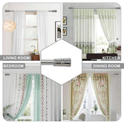 Ameha Modern Cylinder Design Chrome Curtain Pole Metal Durable Curtain ...