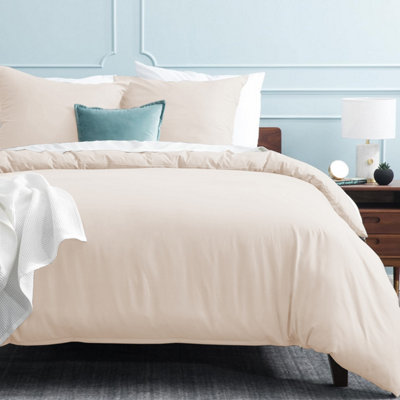 Ameha Plain 3-Piece Duvet Cream Quilt Cover Soft & Anti Allergic ...