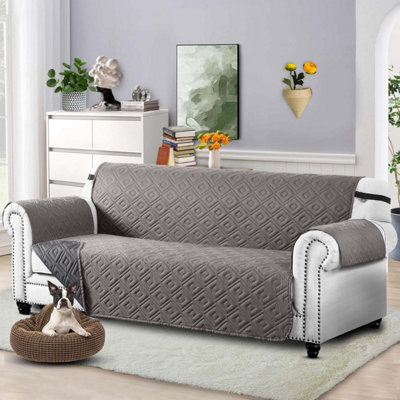Ameha Reversible Waterproof Sofa Cover Quilted Sofa Protector Light ...