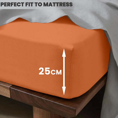 Ameha Rust Fitted Sheet Anti Allergic Extra Deep 25 CM Bedsheet Double ...