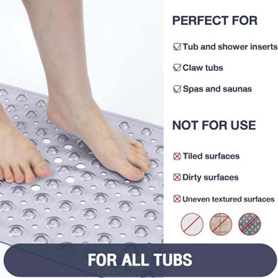 Ameha Shower Bath Mat Non Slip Anti Mould - Crystal 40X100cm Mats with ...