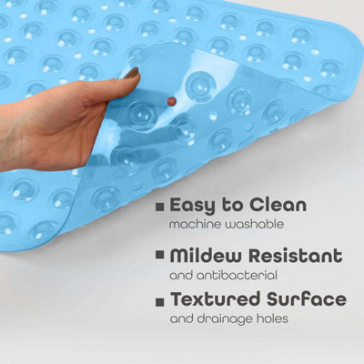 Ameha Shower Mat Anti Mould & Mildew with Strong Suction Cups Grip and ...