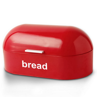 AMERICAN BREAD BIN CURVED & RECTANGLE KITCHEN LOAF STORAGE IN RED