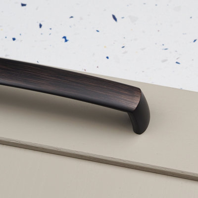 American Brushed Copper D-Bar Kitchen Cabinet Handle 160mm Hole Centres