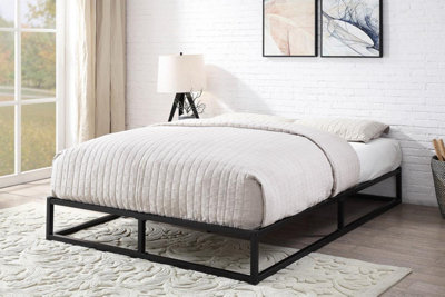 Amersham Low Platform Black Metal Small Double Bed Frame 4ft