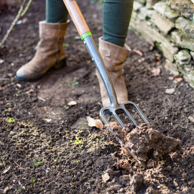 AMES High-Quality Carbon Steel Border Garden Fork - L 96 cm x W 14 cm x ...