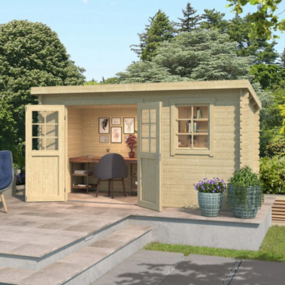 Amira 175-Log Cabin, Wooden Garden Room, Timber Summerhouse, Home ...