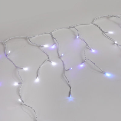 AMOS 200 LED Battery Powered Christmas Icicle Lights In Blue & White ...