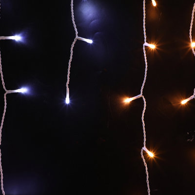 AMOS 200 LED Battery Powered Christmas Icicle Lights In Cool White ...