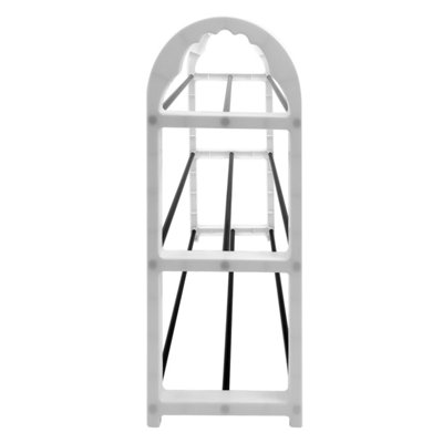 AMOS 3-tier Mini Shoe Rack Organiser - White & Black