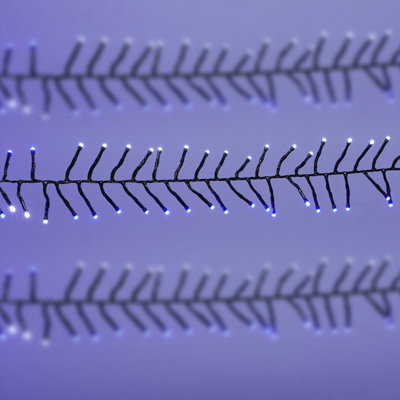 AMOS 300 LED Battery Powered Christmas Cluster Lights Blue & White with ...