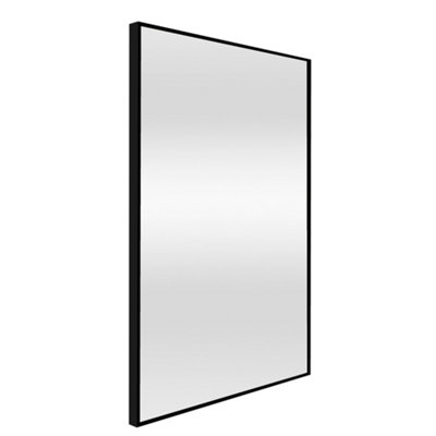 Amos Black Industrial Rectangular Metal Wall Mirror - Stylish Home ...