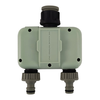 AMOS Digital Water Timer Battery Powered with Two Outlets