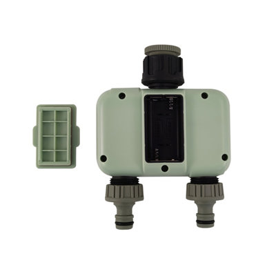 AMOS Digital Water Timer Battery Powered with Two Outlets