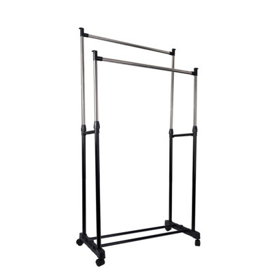 AMOS Double Rail Portable Heavy Duty Extendable Clothes Rack 15kg Capacity