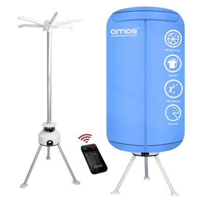 AMOS Eezy Dry Pod Heated Electric Clothes Dryer Digital With Remote 10KG Capacity ndoor ...
