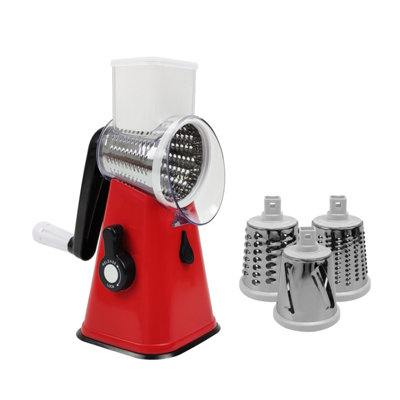 AMOS Rotary Multifunction Cheese Grater, Vegetable Fruit Slicer with 3 ...