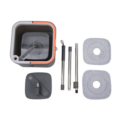 AMOS Spin Mop & Bucket Set - Self Cleaning, Rotating Mop with 3X ...