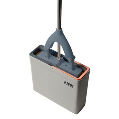AMOS Sponge Mop and Bucket Set Self-Cleaning with 3X Super High ...