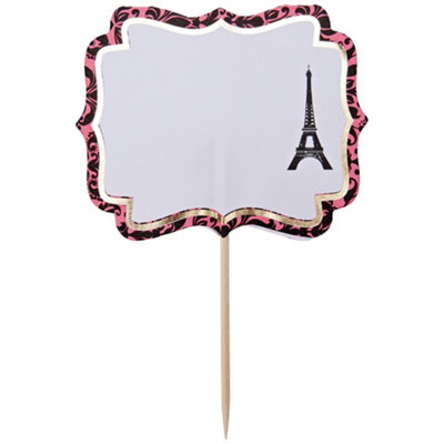Amscan A Day In Paris Personalised Cocktail Sticks White/Black/Pink ...