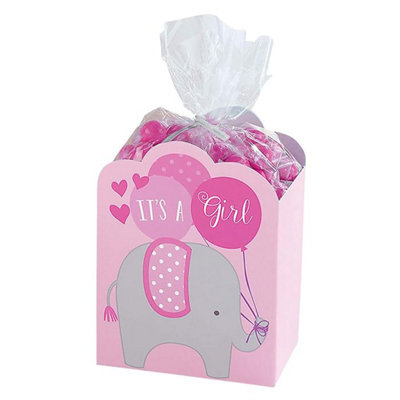 Amscan Cardstock Elephant Gift Box Pink (One Size)