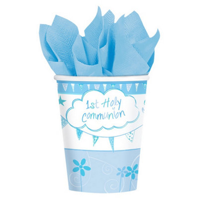 Amscan Communion Church Cups (Pack Of 8) Blue (266ml)
