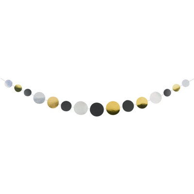 Amscan Disc New Years Eve Garland Gold/Silver/Black (One Size)