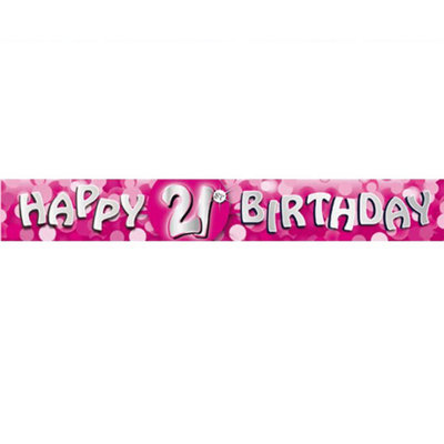 Amscan Foil Sparkle 21st Birthday Banner Pink/Silver (One Size)