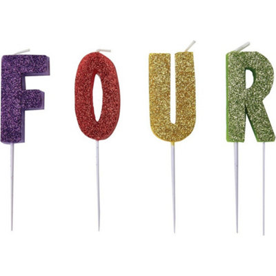 Amscan Four Letter Candles (Pack of 4) Purple/Red/Gold (One Size)
